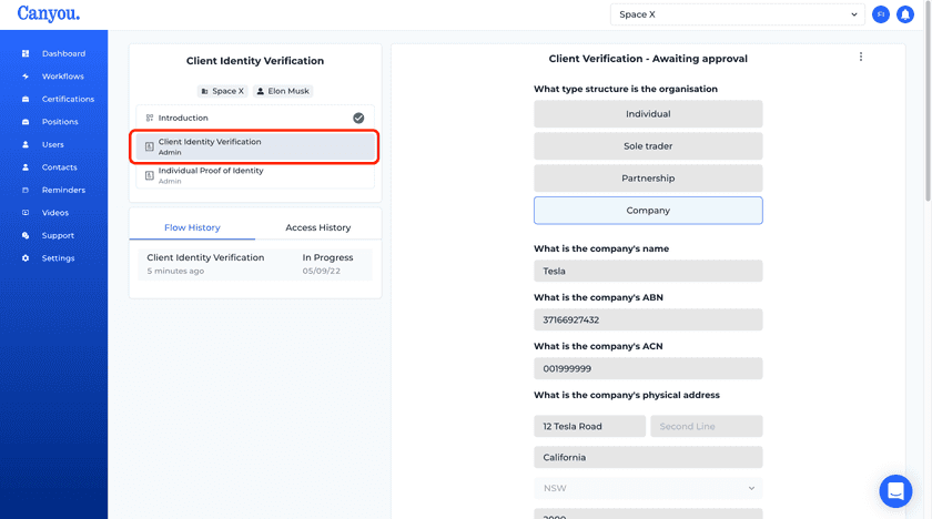 Client identity verification | Canyou Home Page