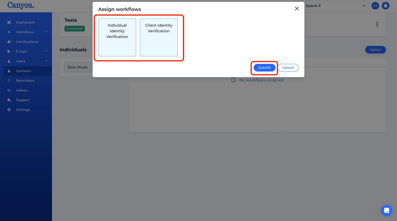 Client identity verification | Canyou Home Page